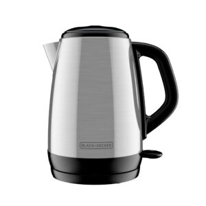 black+decker 1.7l cordless electric kettle, ke1700sd, rapid boil, auto shutoff, stainless steel