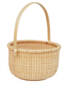 teng jin open round nantucket basket with handles handwoven storage serving baskets for easter, picnics, gifts, home decor and more several sizes ranging from 5” 13”