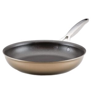 anolon ascend hard anodized nonstick frying pan/skillet - good for all stovetops (gas, glass top, electric & induction), dishwasher & oven safe with stainless steel handle,10 inch - bronze