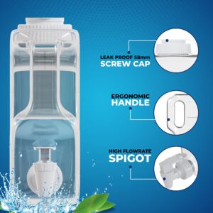 1.1 Gallon Refrigerator Water Dispensers Bottle with Faucet, Spigot & 58mm Screw Cap - BPA Free Plastic Leak-Proof | Slimline Mini Fridge Beverage Drink Dispenser for Parties (Clear)