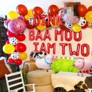 JeVenis oink baa moo i am two balloons moo moo i am two balloons farm 2nd birthday decoration barnyard 2nd birthday decoration holy cow i am two decoration