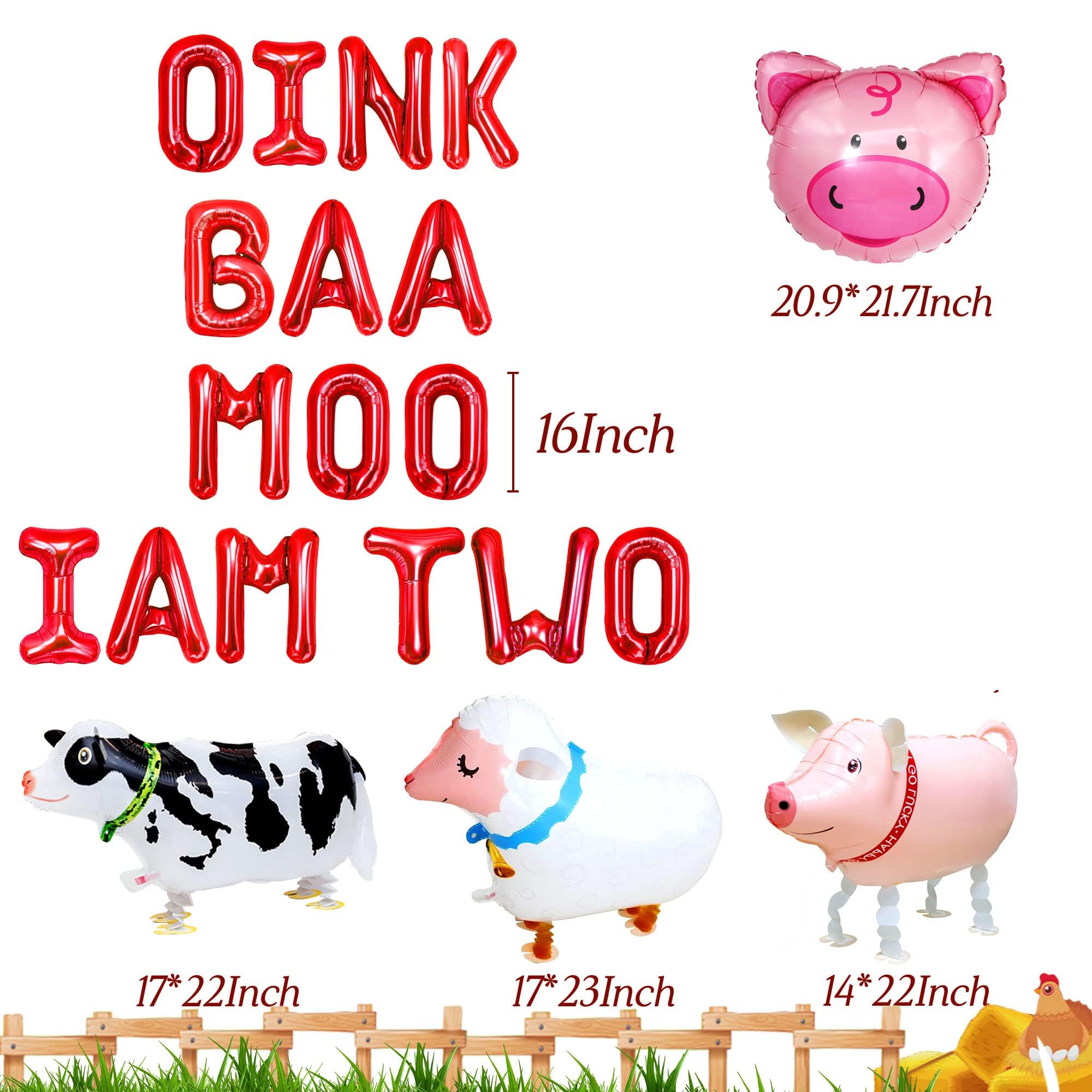 JeVenis oink baa moo i am two balloons moo moo i am two balloons farm 2nd birthday decoration barnyard 2nd birthday decoration holy cow i am two decoration