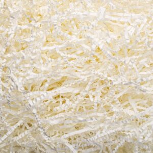 mcfleet 1 lb crinkle cut paper shred filler white crinkle paper shredded paper for gift box - gift basket filler - gift box stuffing for christmas, halloween packaging wrapping