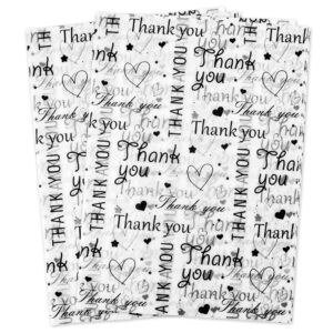 hi sasara 100 sheets thank you tissue paper bulk,thank you tissue paper for small business,packaging tissue paper for gift bags,thank you packaging tissue paper,14 x 20 inch (black)