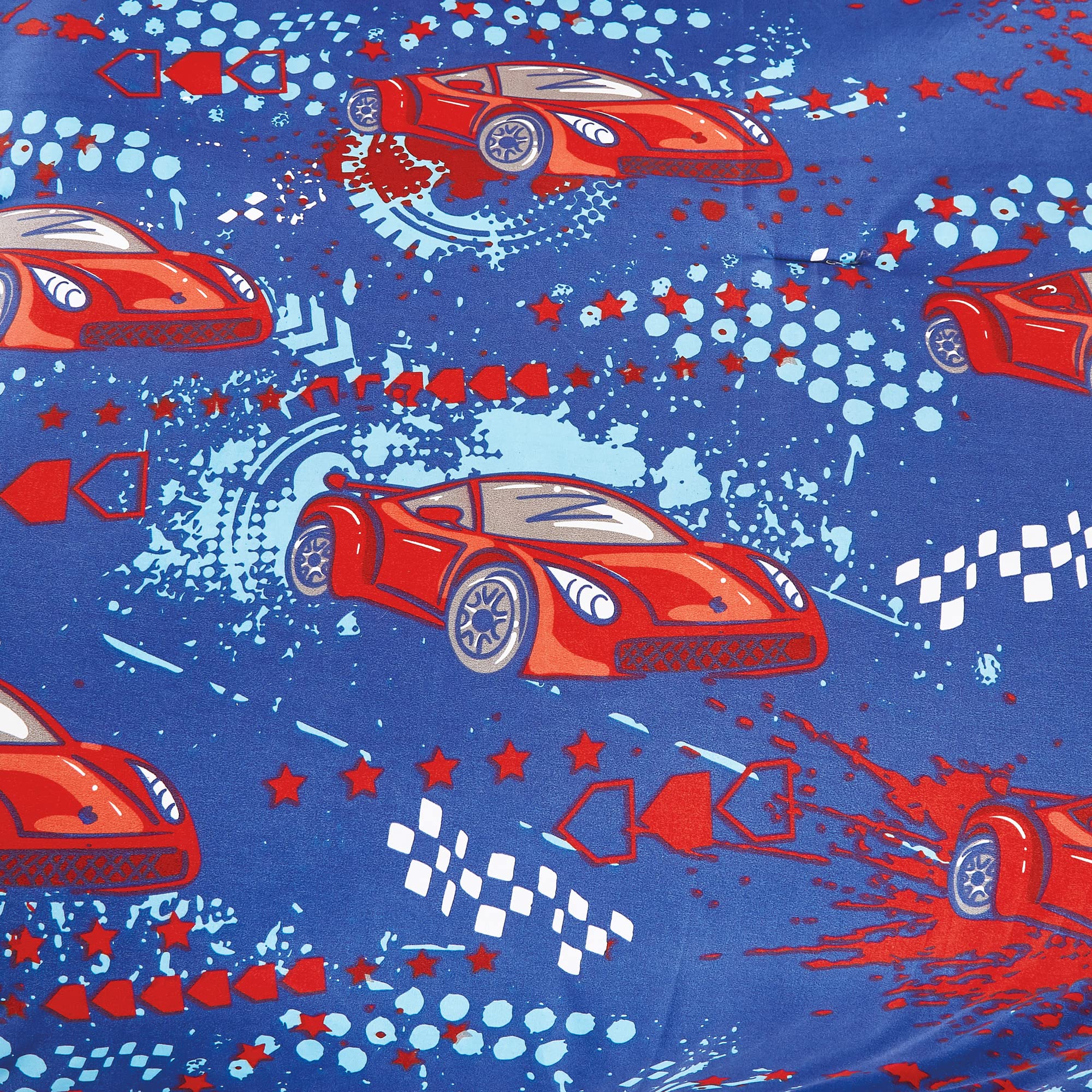 Red Race Cars print Comforter Set for Boys Girls teen, Twin size bedding for race car fan, include comforter fitted sheet, pillow sham and plush car shape pillow (Race Car Red, Twin)