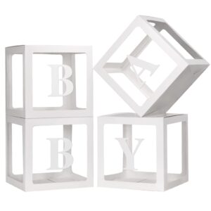 rubfac baby boxes with letters for baby shower white clear block box transparent balloon boxes birthday party decoration gender reveal gift box