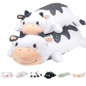 mewaii cow plush body pillow, 35" kawaii milk cow stuffed animals squishy pillow, cute plushies cuddle pillow for kids, long plush cow pillow toys, birthday gifts for women, girls and males