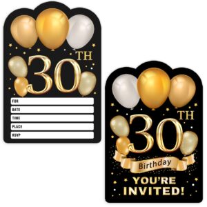 simimi art 30 gold glitter 30th birthday party invitations cards with envelopes