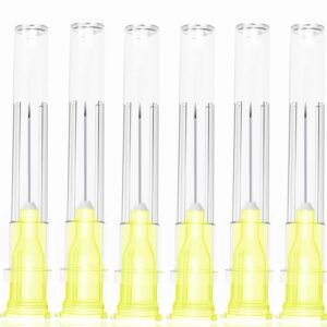 100 pack 30ga 1/2 inch stainless steel dispensing lab tools accessories for scientific labs, measuring and refilling, individually wrapped