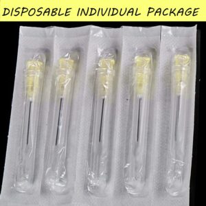 100 Pack 30Ga 1/2 Inch Stainless Steel Dispensing Lab Tools Accessories for Scientific Labs, Measuring and Refilling, Individually Wrapped