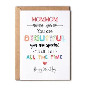 mommom you are beautiful you are special - mommom birthday card poem card for mommom - birthday card for mommom - card for mommom