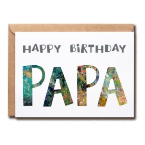 eruditegifts happy birthday papa, 5 x 7 inch card, blank inside for your message