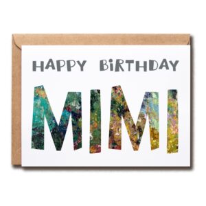 happy birthday mimi - mimi birthday card - mimi card - card for mimi modern - mimi birthday card - card for mimi