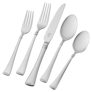 zwilling angelico 20-piece 18/10 stainless steel flatware set, silver