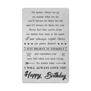 happy birthday gifts for women men, birthday engraved wallet card gifts