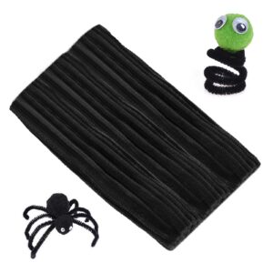 cuttte pipe cleaners craft supplies - 100pcs black pipe cleaners craft kids diy art supplies, pipe cleaner chenille stems, black pipe cleaners bulk (6 mm x 12 inch)