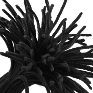 Cuttte Pipe Cleaners Craft Supplies - 100pcs Black Pipe Cleaners Craft Kids DIY Art Supplies, Pipe Cleaner Chenille Stems, Black Pipe Cleaners Bulk (6 mm x 12 inch)