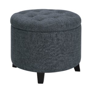 convenience concepts designs4comfort storage ottoman, stormy gray fabric