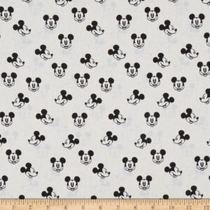 disney happy mickey ivory, fabric by the yard