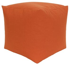 rulu ottoman outdoor/indoor sunbrella bean bag pouf 19"x19"x18"h spectrum cayenne, rust