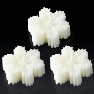 3 pcs christmas snowflake candles winter trendy candles snowflake shaped candle soy wax aesthetic candle gifts for christmas home birthday wedding party decorations