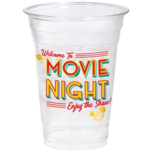 amscan clear plastic tumblers - perfect for parties & tropical-themed events, movie night, 16 oz, packs of 20