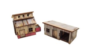 micro art studio: ww2 normandy small sheds with dovecote hdf prepainted terrain