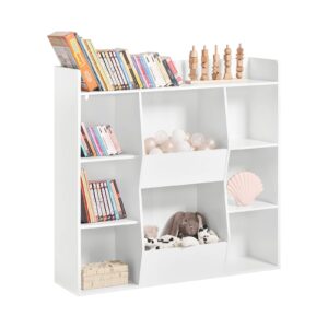 sobuy kmb55-w, white children kids bookcase book shelf storage display rack