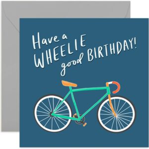 old english co. cycling birthday card for him - fun road bike birthday card for cyclist | humour joke greeting card for cyclists | blank inside & envelope included (cycling)