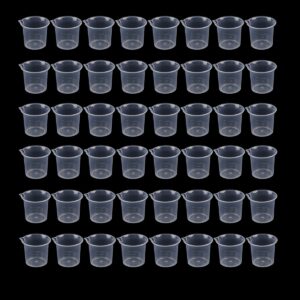 50 pcs 25ml resin mixing cups, liquid measuring cups, plastic beaker, graduation epoxy resin cups for resin epoxy paint food, lab use