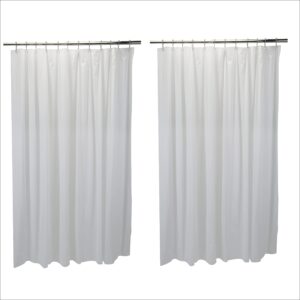 bath bliss 2 pack sanitized pvc deluxe heavy weight shower curtain liner | 6g | 70" x 72" | rust resistant copper grommets | magnetic hem | reinforced mesh header | white