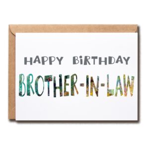 eruditegifts happy birthday brother-in-law card, 5 x 7 inches, multicolor