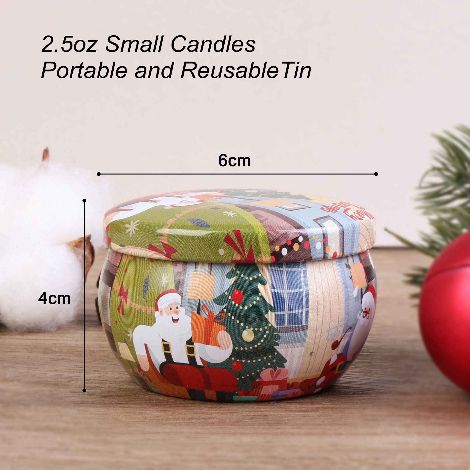 Christmas Scented Candles Gift Set, Bulk Christmas Gifts Small Candles 8 Pack, Christmas Gifts for Coworkers Women Mom, 2.5oz Portable Candle Set for Birthday Thanksgiving Christmas Decorations