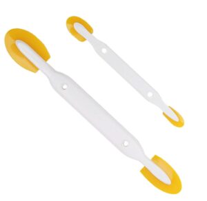 two-way grout caulk finishing tool - 4 size 2 pieces set - smooth grout sealant silicone caulking tool - rubber spatula spreader - grout sealer applicator - ergonomic handle grip