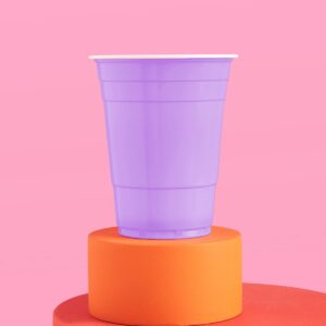 xo, Fetti Party Decorations Lavender Plastic Cups - 50 Purple Matte 16 oz Disposable Cups | Bachelorette Party, Birthday Party, Party Favors, Baby Shower Supplies