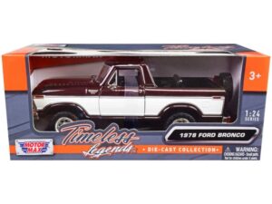 motor max 1978 ford bronco ranger xlt w/spare tire, brown 79372 - 1/24 scale diecast car