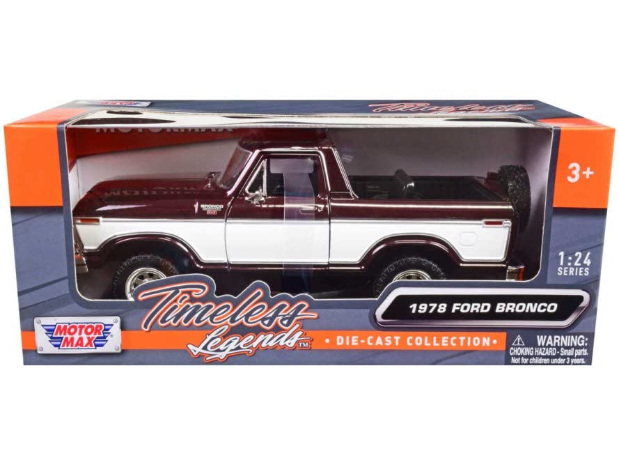 Motor Max 1978 Ford Bronco Ranger XLT w/Spare Tire, Brown 79372 - 1/24 Scale Diecast Car