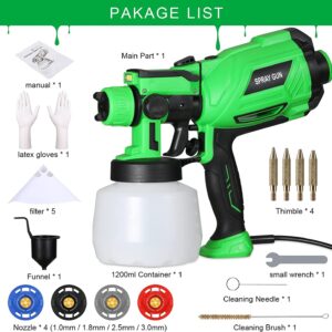 Fancyall Paint Sprayer, 550W HVLP Electric Paint Sprayer, Electric Spray Paint Gun with 4 Nozzles, High Power HVLP Sprayer for Furniture, Fence, House, Fence, Walls, Garden Chairs etc.