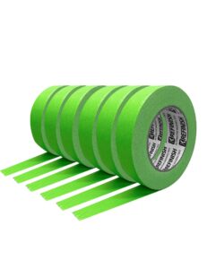 krefinish painters tape for car paint green no residue automotive masking tape for automotive paint - heat resistant for paint booth, 0.7 inches x 60 yards, 6 rolls