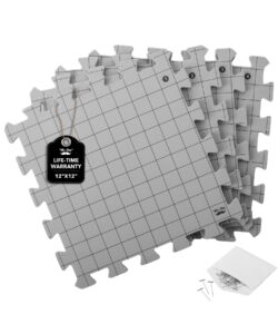 mr. pen- interlocking blocking mats, 12”x12”, 4 pack, blocking mats for knitting & crochet projects with 50 t-pins, knitting blocking mats and pins, crochet blocking board for crocheting