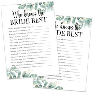 bridal shower game, 30 who knows the bride best cards, how well do you know the bride bridal wedding shower or bachelorette party game who knows the best does the bride couples guessing engagement