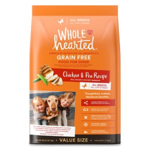 wholehearted grain free all life stages chicken & pea recipe dry dog food 40 lbs.