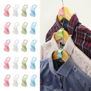 muazida 50 pcs clothes hanger connector hooks, hanger hooks space saver for wooden hangers, cascading hangers space saving organizer for heavy duty clothes (4 color)