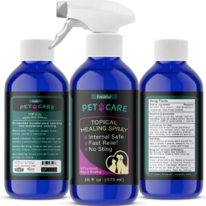 allergy medication for dog cat itchy skin relief dog skin and coat supplement anti itch relief anti hot spot paw cleaner soother treatment best dog moisturizer for dry skin pet wound care spray (16oz)