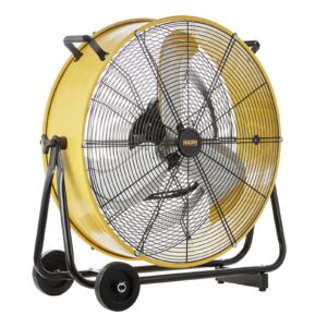 hicfm 24" industrial drum fan 8800 cfm high velocity 3-speed heavy duty metal air circulator with casters handle for basement warehouse factory workshops patios