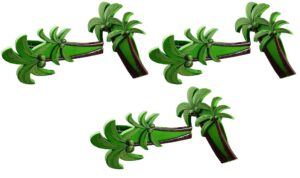 3 pairs (6 ct) coconut tree style beach towel clips jumbo size for beach chair, cruise beach patio, pool accessories for chairs, household clip, baby stroller by c&h solutions