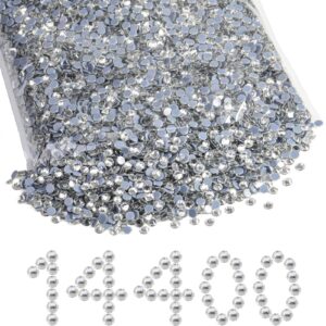 beadsland hotfix rhinestones bulk, 14400pcs crystal hot fix rhinestones for crafts clothes diy decoration, crystal, ss10, 2.7-2.9mm