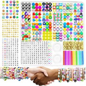 artdot 1642 pieces clay beads for friendship bracelets making kit, 24 styles jewelry making supplies cute beads charms with elastic string and organizer gifts for teens girls ages 6 7 8 9 10 11 12