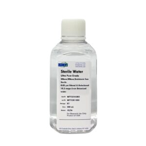 sterile water - ultra pure grade - rnase/dnase/endotoxin free, sterile, 0.05um filtered & autoclaved 18.2 mega ohm-cm deionized water - 500ml