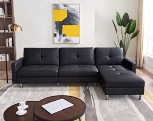 gold sparrow davenport sectional, black